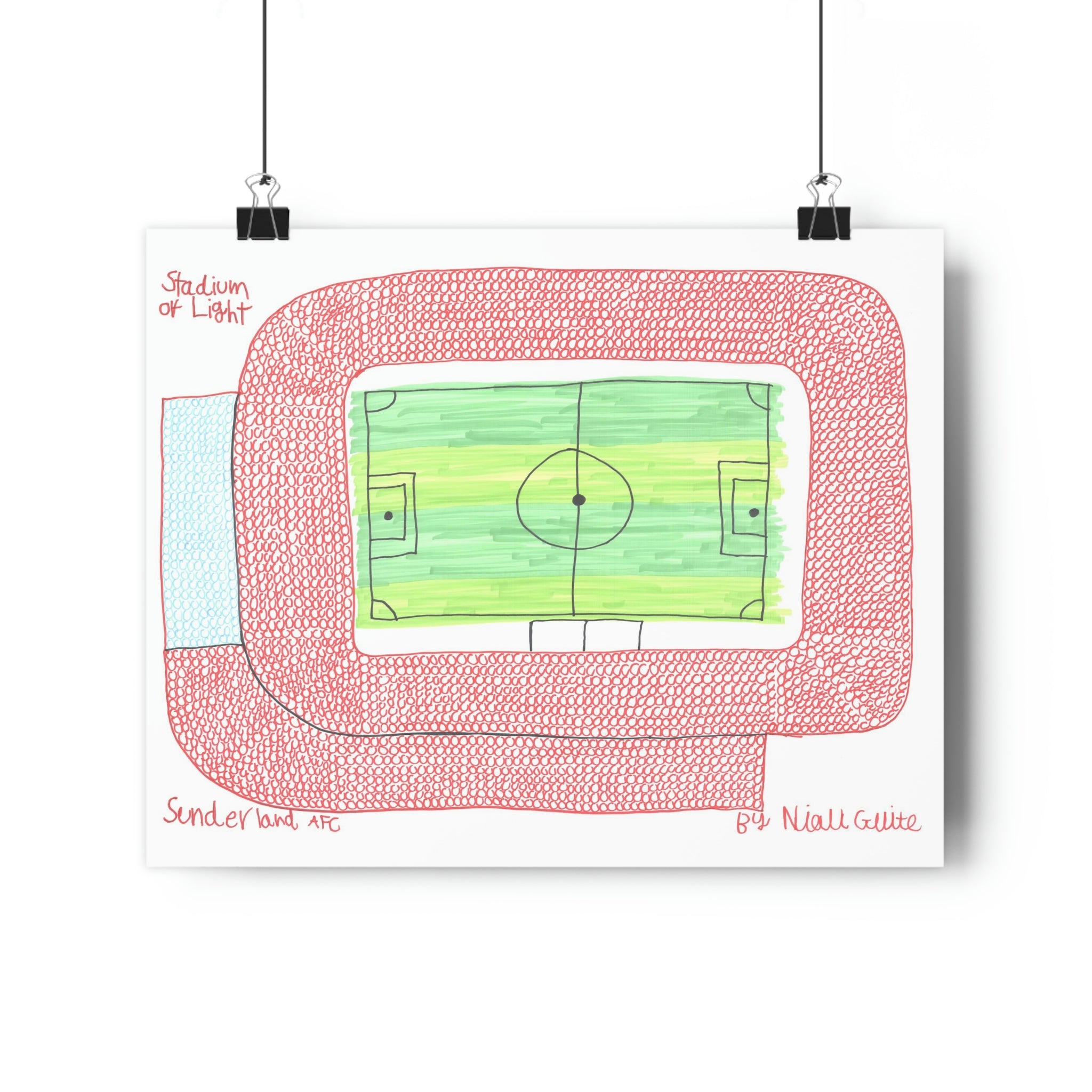 Sunderland - Stadium of Light - Print – Niall Guite - Art with a ...
